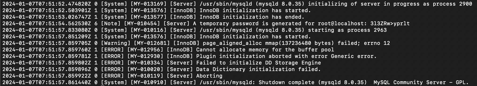 MySQL 起動エラー バッファプール メモリ 不足 設定 - しすろぐ